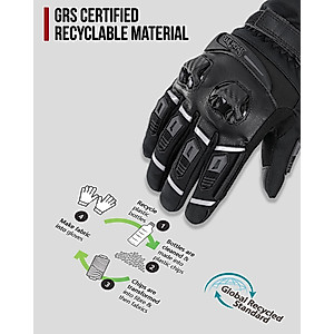 Winter Motorcycle Gloves Waterproof Windproof Warmth-Preserving Protective Gloves for Men and Women’s Cold Weather Riding (Black-regular, L)