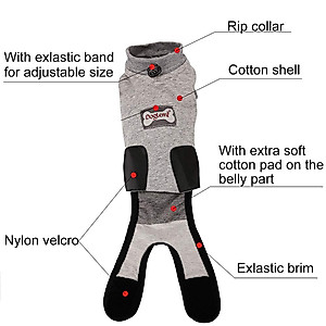 Bonaweite Cat Recovery Suit, Cat Onesie for Cats After Surgery, Cat Surgical Recovery Suit Male Female Neuter, Cat Pajamas Body Suit Post Surgery, Kitten Spay E-Collar Cone Alternative Anxiety Vest