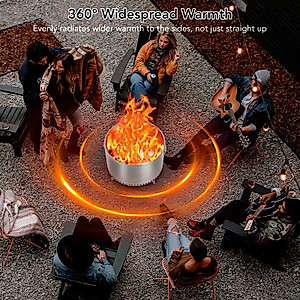 20.5 Inch Smokeless Fire Pit for Outdoor Wood Burning, Portable Stainless Steel Camping Stove with Stand and Handle, Unique Removable Ash Pan Design, H: 11.5 in, 18.7 lbs - Ideal for Camping