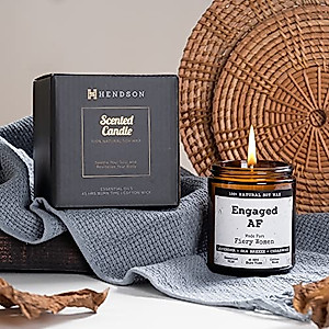 Engagement Gifts for Women - Wedding Candle, Bridal Shower, Bachelorette Party Gift for Bride to Be - Christmas Present for Engaged Couple Fiance, Couples Gift - Hendson Scented Candles