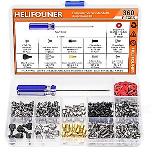 HELIFOUNER 360 Pieces Computer Standoffs Screws Assortment Kit with a Screwdriver