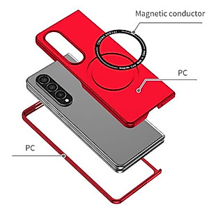 Case for Samsung Galaxy Z Fold 3 Slim Hybrid Hard PC Anti-Fingerprint Dustproof Shockproof Magnetic Wireless Charging Folding Phone Case Compatible with Samsung Galaxy Z Fold 3 5G(Blue)