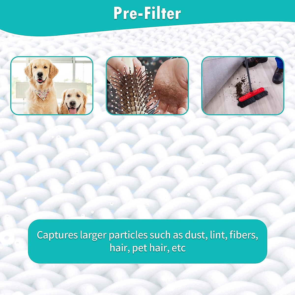 DerBlue 2PCS True HEPA Replacement Filter Compatible with PuroAir 240 Puri-fier,3-in-1 True HEPA Filter Replacement Model 14