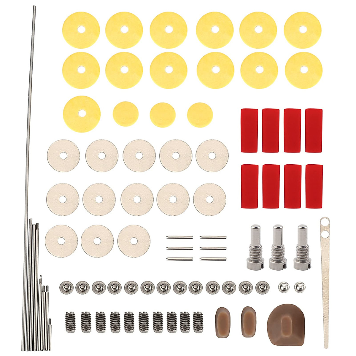Flute Repair Tools Kit with 16pcs Open Hole Sound Pads, Musical Instrument Woodwind Maintenance Tools Set Cleaning, maintenance, maintenance