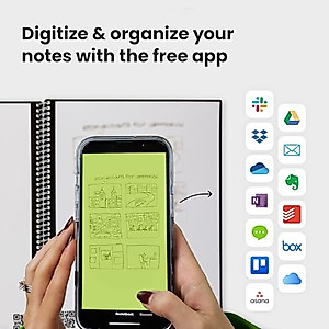 Rocketbook Fusion Reusable Undated Productivity Planner, Letter Size 8.5x11, Navy Blue - Goals, Monthly and Weekly Calendar, Daily To-do List, Lined and Dotted Notes Pages