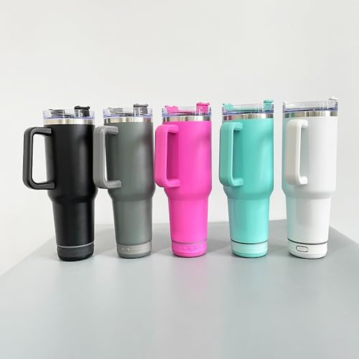 Zidech Music Speaker Tumbler Bluetooth-40 oz tumbler with handle and straw-Insulated Travel Mug - Music Coffee Cup (Hot Pink)