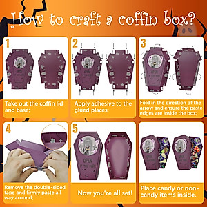 GOAUS Halloween Party Favors 20 Pack, Coffin Box Treat Goodie Bag Bags, 240 Pcs Toys Bulk Non-Candy Treats for Trick or Treat, Halloween Crafts, Kids Prizes Classroom Basket Stuffers