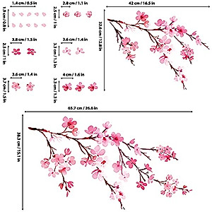 DECOWALL DS12-2003P1903 Watercolor Cherry Blossoms Kids Wall Stickers Wall Decals Peel and Stick Removable Wall Stickers for Kids Nursery Bedroom Living Room d?cor