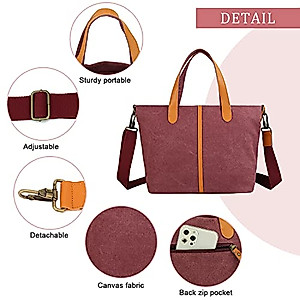 SUKUTU Ladies Canvas Tote Handbags Vintage Roomy Work Bag Casual Daily Purse Top Handle Bag