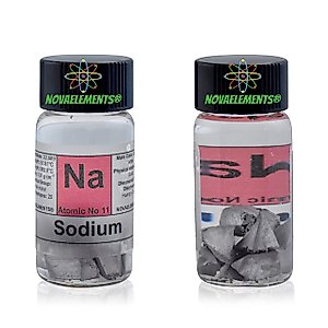 Sodium Metal Element 11 Sample, 99.8% Pure 1 Gram Under Mineral Oil Inside a Labeled Glass Vial…