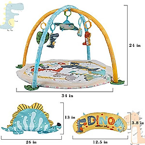 LOL-FUN Baby Play Mat Infant Activity Gym, Baby Floor Mat Activity Gym Playmat, Infant Toys for 0 3 6 12 Months Foldable Mat