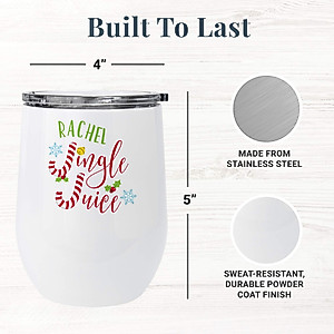 Let's Make Memories - Personalized Insulated Wine Tumbler for Christmas - Colorful and Whimsical Stainless Steel Container - Hot and Cold Beverages - Holds 12oz., 5"x4" - Let's Get LIT!