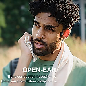 Loluka Bone Conduction Headphones Open Ear Headphones with Mic Waterproof IPX5 Bluetooth 5.1 Headset Wireless Lightweight Design Earbuds Running Jogging Driving Cycling（Black）