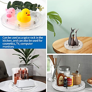 Bivethoi 6 Inch Turntable Mini Turntable Organizer, Clear Rotating Tray Small Revolving Base, Acrylic Ball Bearing Turntable Plate for Kitchen Table Spice Rack, TV Laptop Computer Monitor