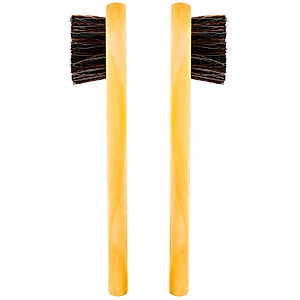 Jovitec 5 Pack Horsehair Polish Applicator Brush Kit Saddle Soap Shoe Shine Brush Dauber Wooden Care Shine Clean for Leather Boot Bag(Light Yellow)