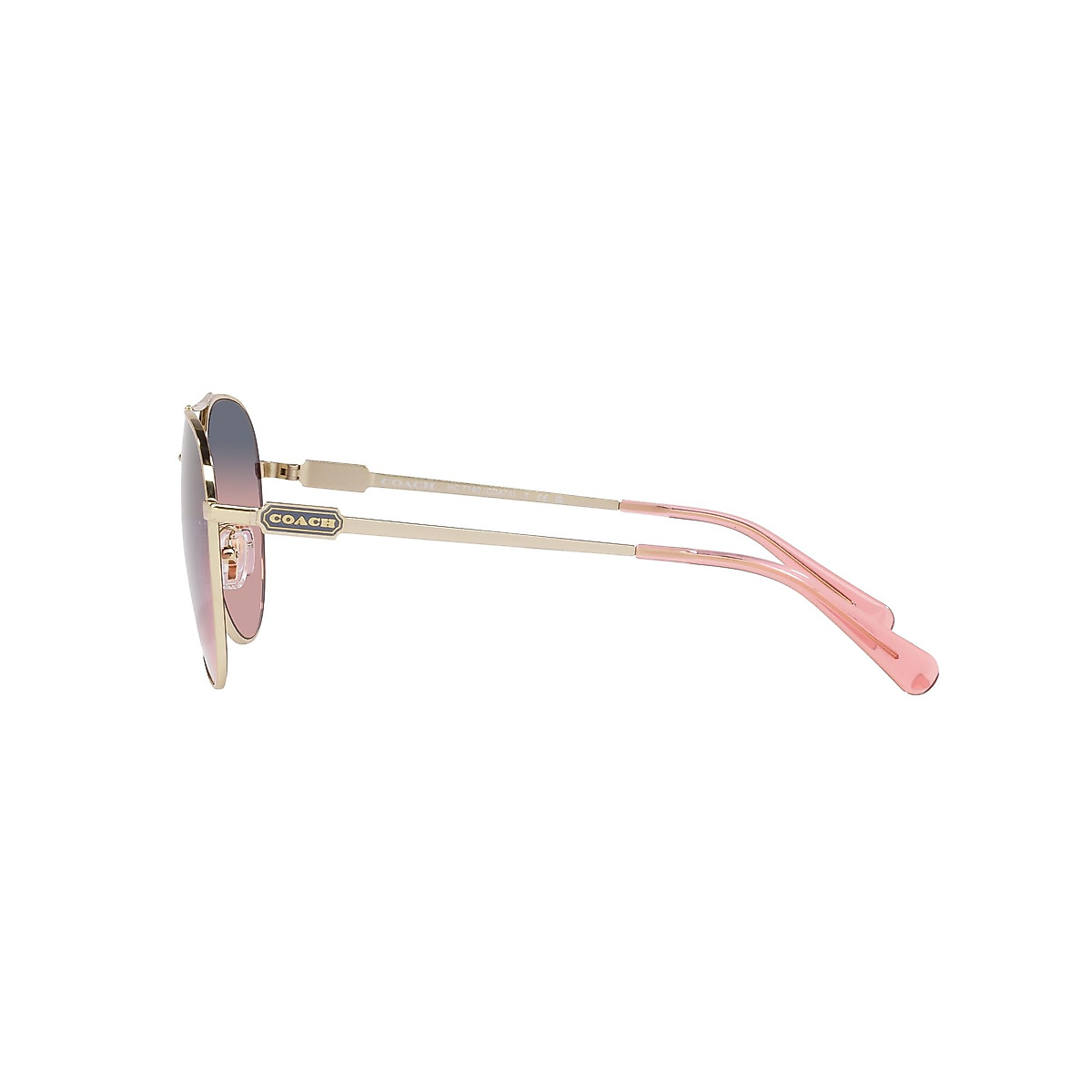 Coach HC7140 Sunglasses, Shiny Light Gold/Plum Purple Scarlet Gradient, 61 mm