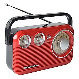 Studebaker SB2003 Retro Portable AM/FM Radio (red/Black)