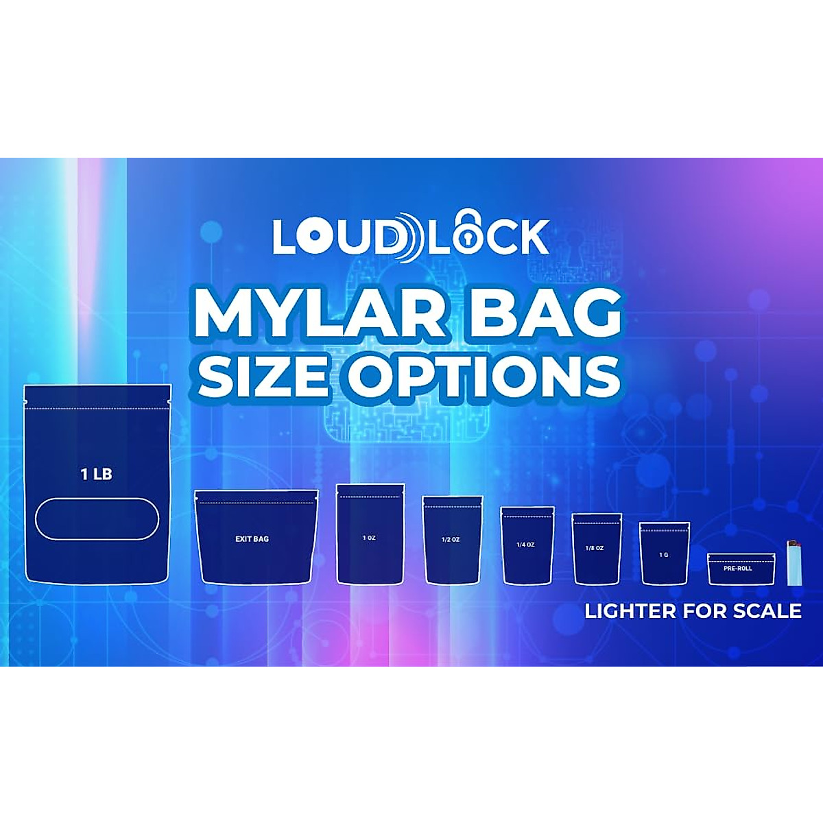 Loud Lock Mylar Bags Odor Sealing 1 Ounce All White - 1000 Count 9" X 6" 6mill Thickness - Packaging Bags - Mylar Bags For Food Storage - Resealable Bags - Odor Sealing Bags
