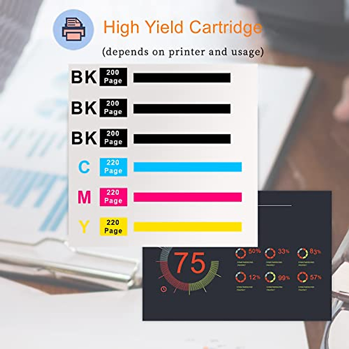 Run Star 124 Remanufactured Ink Cartridge Replacement for Epson 124 T124 Work for NX125 Stylus NX127 NX130 Stylus NX230 NX330 Stylus NX420 NX430 Workforce 320 323 325 435 Printer(3BK/C/M/Y,6 Pack )