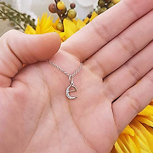Dazzlingrock Collection 0.05 Carat (ctw) 14K Diamond Lowercase Letter 'e' Initial Pendant, White Gold