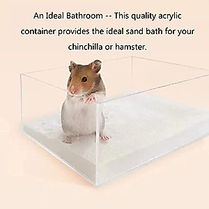 Hamster Sand Bath Shower Box Dwarf Chinchilla Sauna Room Acrylic Digging Sand Container Small Animals Bathroom Toilet for Gerbil Hedgehog Squirrel