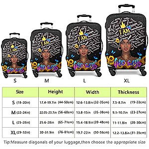 Luggage Cover Approved Cute Travel Suitcase Protector African American Elastic Washable Baggage Covers for 18-20 inch Girl Luggage(S)