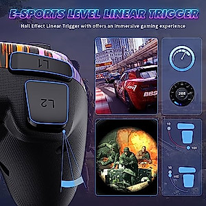 Nonbliep 2 Pack Wireless for PS4 Controller Compatible with Playstation 4/PS4 Slim/PS4 Pro with Turbo/6-Axis Motion Sensor/1000mAh Battery/Headphone Audio Replacement for PS4 Controller