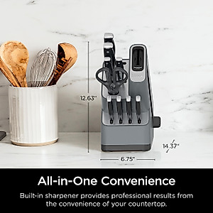 Ninja Foodi NeverDull 10-Piece Essential Knife System with Sharpener, Stainless Steel, Compact (K12010)