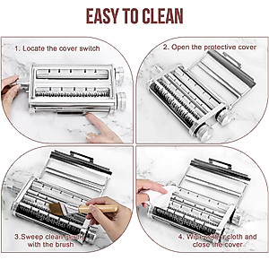 Pasta Maker Attachment for KitchenAid Stand Mixers, 3 in 1 Set Pasta Machine Attachment included Pasta Sheet Roller, Spaghetti Cutter, Fettuccine Cutter