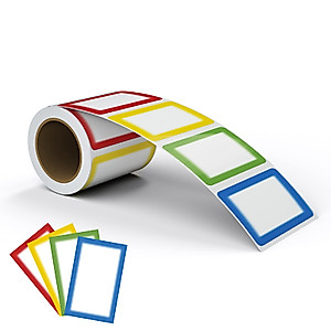 MFLABEL® Colorful Plain Name Tag Labels 200 Stickers Name Tag Stickers 3 1/2 X 2 1/4 Name Labels for Office, Meeting, School and Home