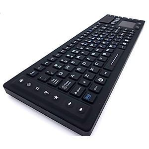 DSI RF Wireless Keyboard with Touchpad IP67 Waterproof Silicone Black TBK104