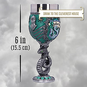 Nemesis Now Harry Potter Goblet, Hand Painted Harry Potter Collectible Chalice, Wizarding Wrold Cup, Ideal Gift for Potterheads - Slytherin