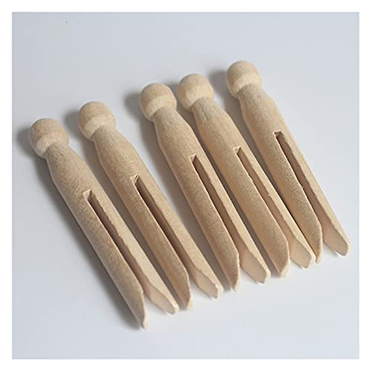 A+TTXH+L Wooden Clothes Pegs 50pcs 11cm Natural Wood Dolly Peg Traditional Dolly Style Wooden Clothes Pegs Dolly Clothespins Round Wooden Clothes Pins Crafts
