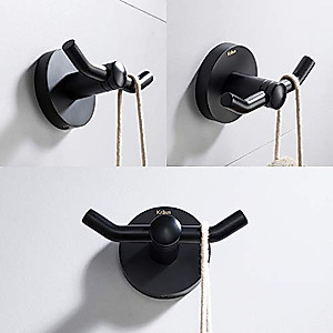 Kraus C-KEA-188MB Elie 4-Piece Bath Hardware Set with 24-inch Bar, Paper Holder, Towel Ring and Robe Hook, Matte Black