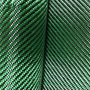 GatherTOOL 100cm*50cm Green Carbon Aramid Fiber Hybrid Fabric Cloth 3K Carbon Fiber Green Aramid Fiber 190gsm 0.2mm Thickness