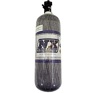 Nitrous Express Composite Bottle W/Lightning 500 Valve, -6 Bottle Nipple (6.79 Dia. X 23.25 Tall) 11152-6