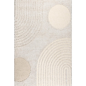 nuLOOM Gloria Abstract Shag Area Rug, 7x9, Beige