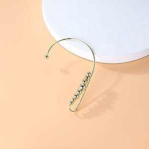 SLUYNZ 925 Sterling Silver Cuff Earrings Wrap for Women Crawler Earrings No Piercing Clip Arround Ear (Yellow-Pair)