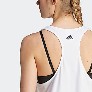 adidas womens Linear Tank White/Black Large