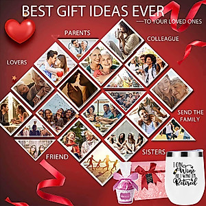 Funny Retirement Gifts Set Wine Tumbler 12 oz For Women - Humorous Gifts For Retired Coworkers - Unique I'm Retired Wine Cup With Funny Saying - Happy Retirement Gifts Decoration 2023