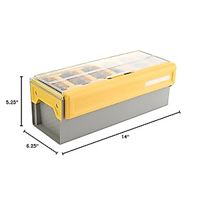 Plano EDGE Frog Bait Utility Box, Gray/Yellow, Holds Up to 50 Individual Frog Baits, Tackle Accessory Storage, Waterproof and Rust-Resistant Bait Storage Container