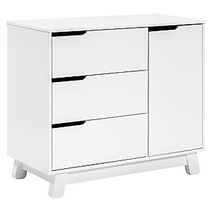 Babyletto Hudson 3-Drawer Changer Dresser with Removable Changing Tray in White, Greenguard Gold Certified