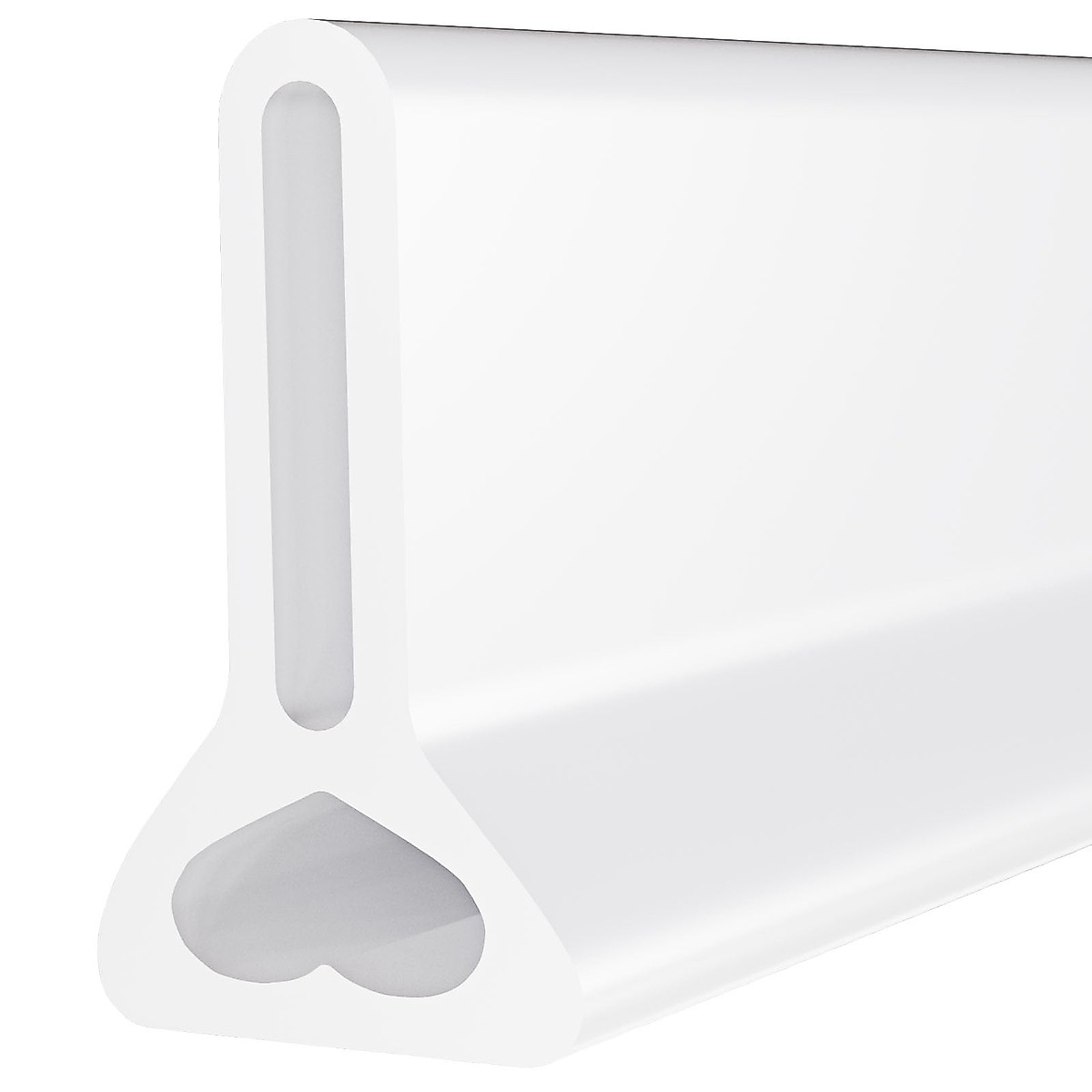 118 IN Shower Threshold Water Dam Collapsible Shower Water Splash Guard for Curbless Bath Shower Barrier Water Stopper for Wet and Dry Separation Bathroom and Kitchen (White/9.8 FT)