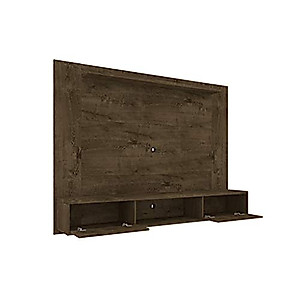 Manhattan Comfort Liberty 70.86 Floating Wall Entertainment Center with Overhead Shelf in Rustic Brown