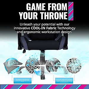 Cooler Master Caliber X1C Ergonomic Gaming Chair Black, Cool-in Fabric, 360° Swivel, 180 Reclining, Lumbar Support, High Density Foam Cushions, 4D Armrests, Adjustable Gas Lift for PC Game | Office