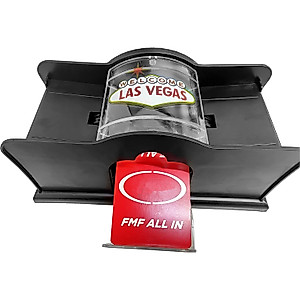 SANZHENG Card Shuffler 2 Deck, Playing Card Shuffler Manual for UNO Blackjack Texas Holdem Poker Home Card Games, Hand Cranked Card Shuffling Machine (Black)