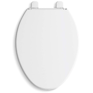 Kohler K-20110-0 Brevia Elongated Toilet Seat with Grip-Tight Bumpers, Quiet-Close Seat, Quick-Attach Hardware, White