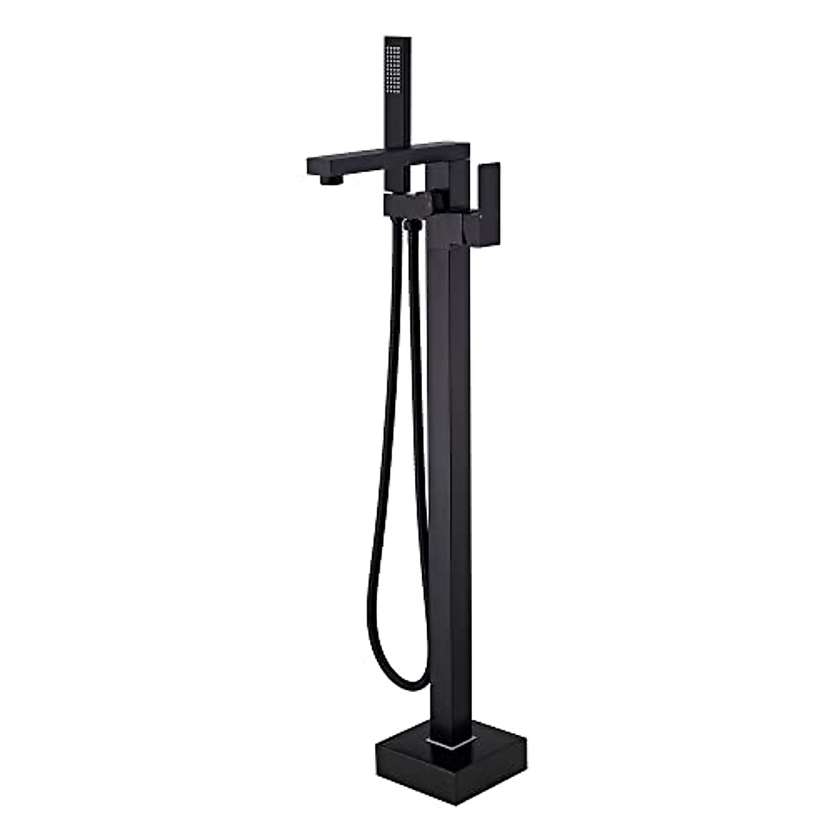 Tohlar Freestanding Bathtub Faucet Floor Mount Tub Filler Black Shower Faucets with Handheld Shower and Swivel Mixer Spout