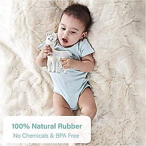Lil' Llama Baby Teething Toys, Llama Teether for Toddler & Baby Boys and Girls, 100% Natural Rubber BPA-Free Squeaky Baby Toy, Soothe Sore Itchy Gums & Teething Pain (Llama)