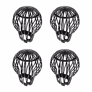 UKCOCO Bathtub Filter 4pcs Roof Filter Gutter Guard Leaf Strainer Black Downspout Drain Cover Anti Blocking Gutter Down Spout Rain Protector Rooftop Floor Drain Basket Bath Filter